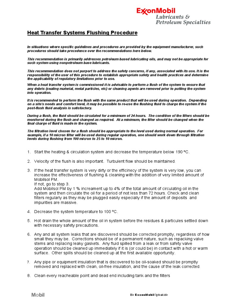 Heat Transfer System Flushing | PDF | Filtration | Lubricant
