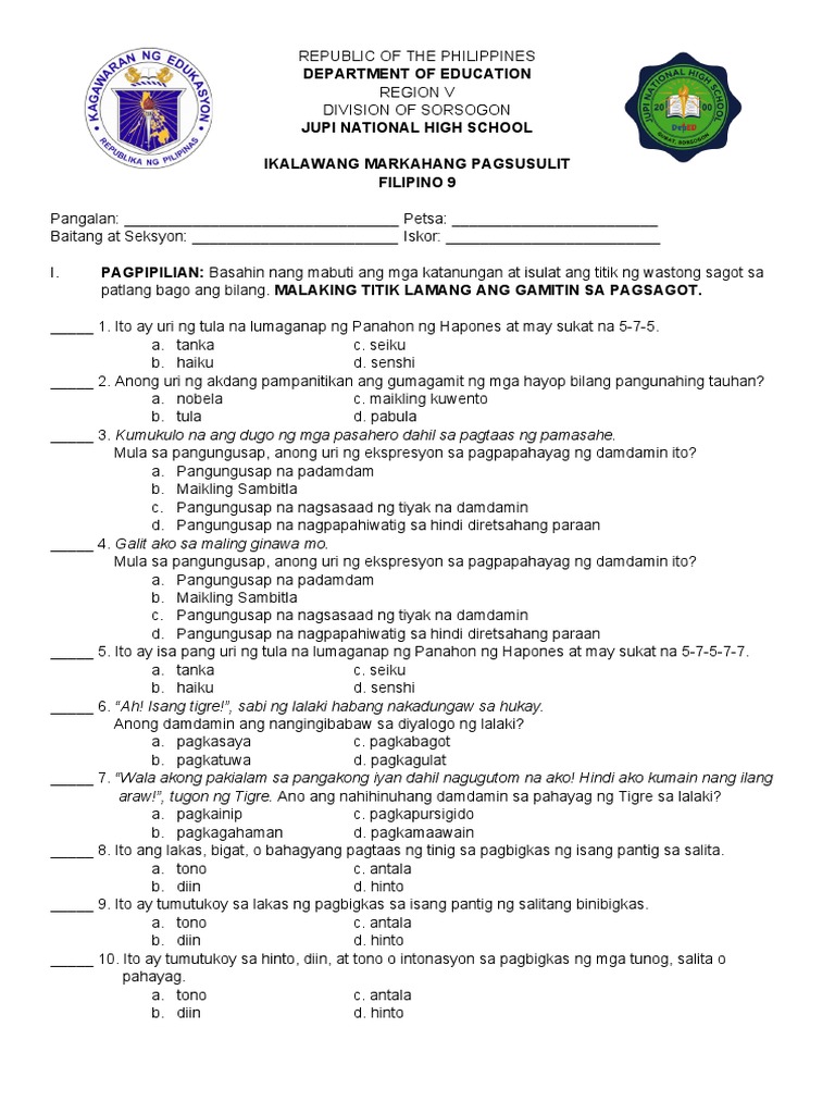 TQ Second Quarter Fil9 | PDF