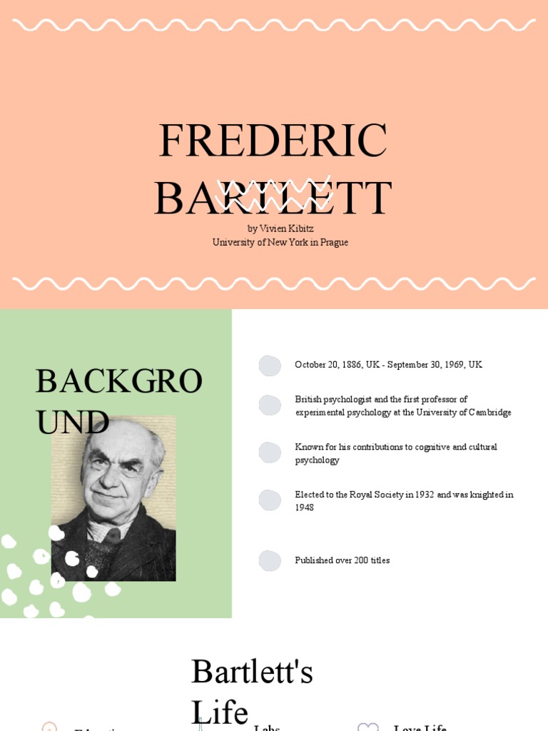 F. Bartlett Presentation | PDF | Schema (Psychology) | Psychology