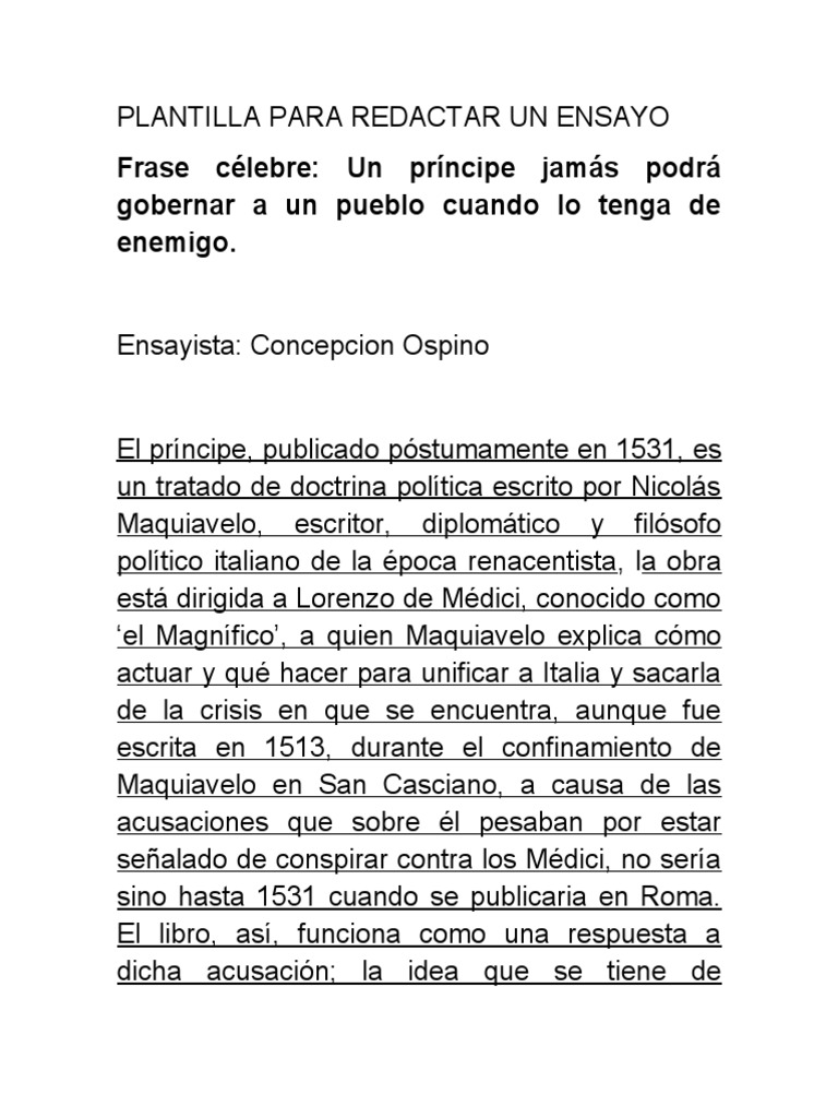 Plantilla para Redactar Un Ensayo | PDF