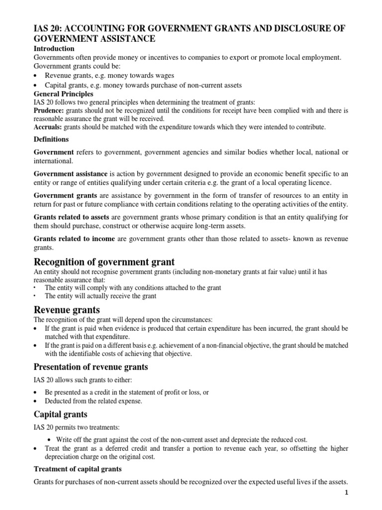 IAS 20 Government Grant | PDF | Depreciation | Debits And Credits