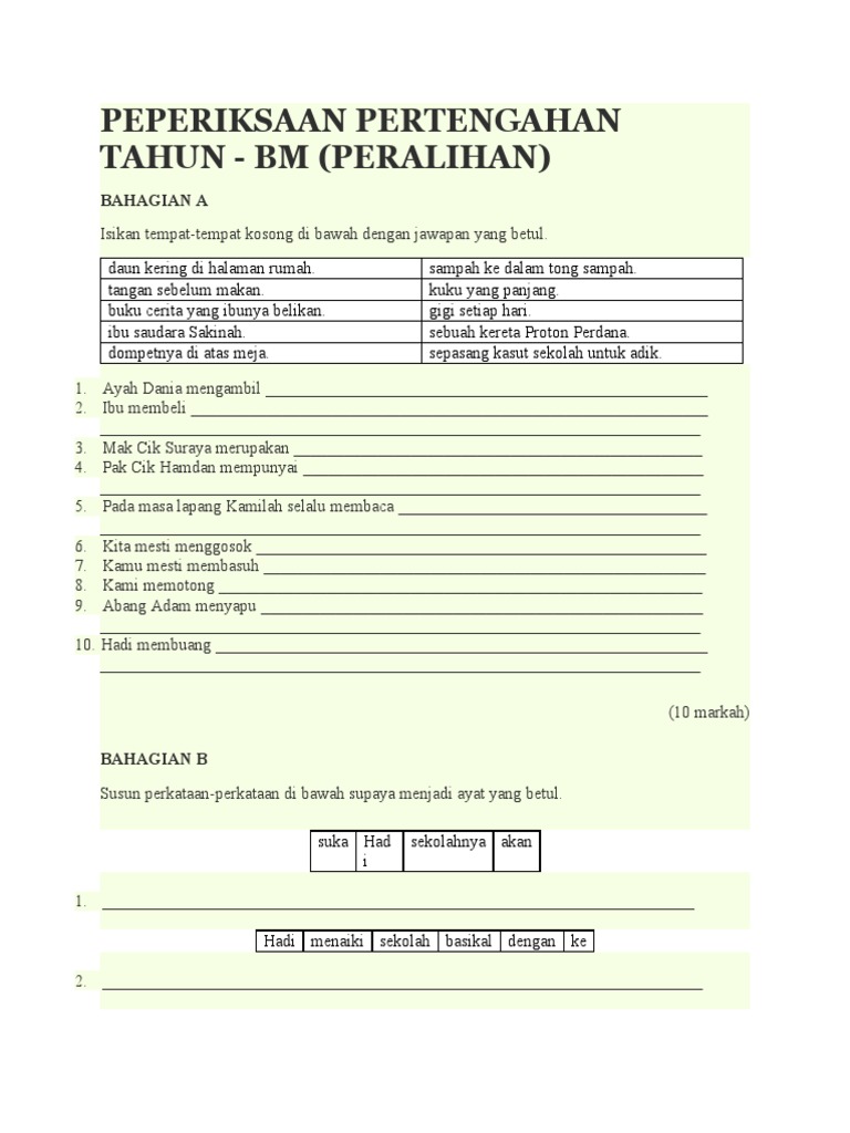 BM Peralihan 2022 | PDF