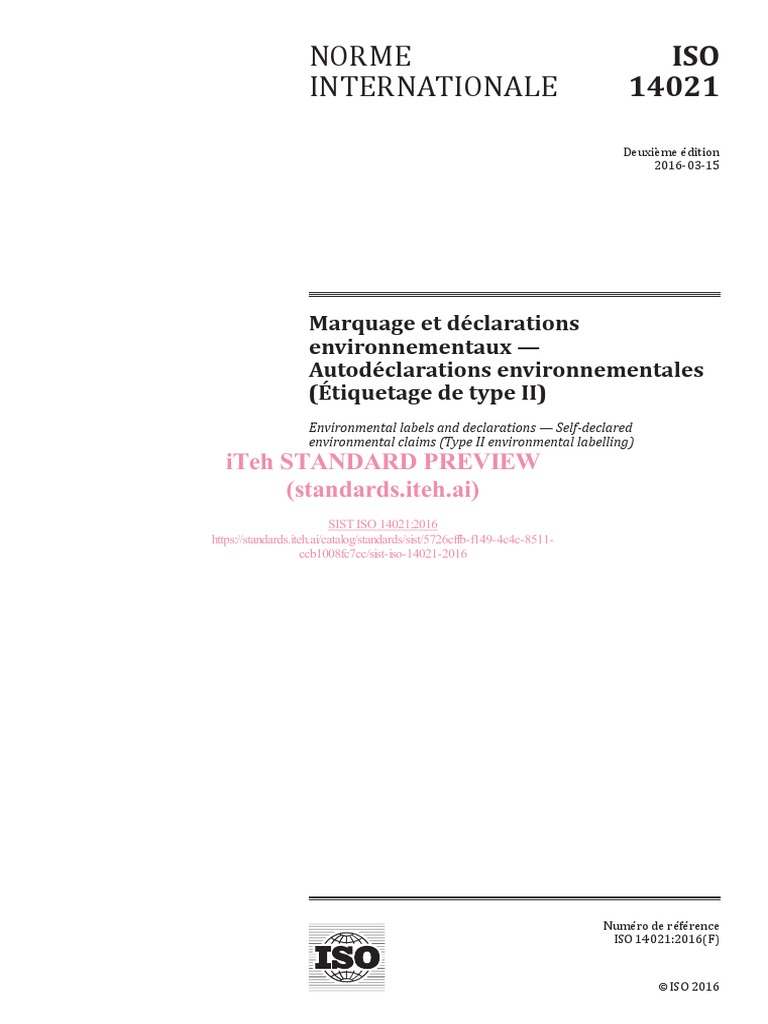 Iso 14021 2016 | PDF
