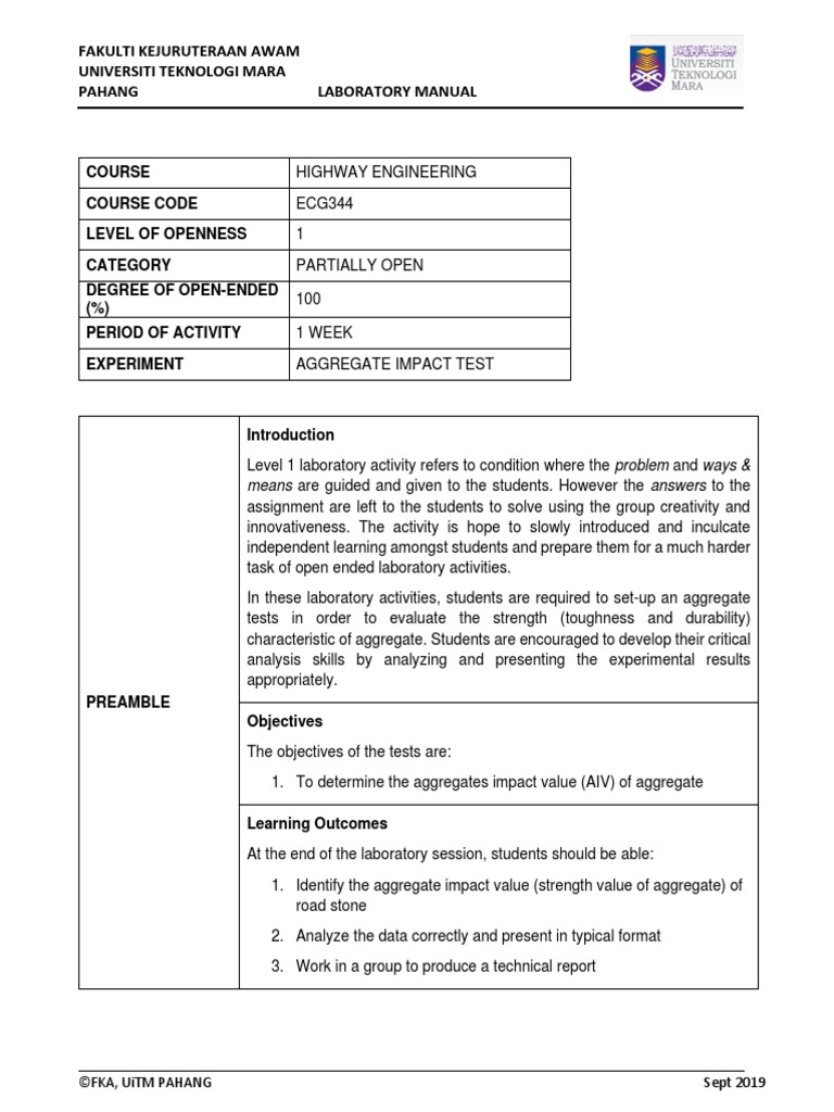 LAB 4 - Aggregate Impact Test | PDF