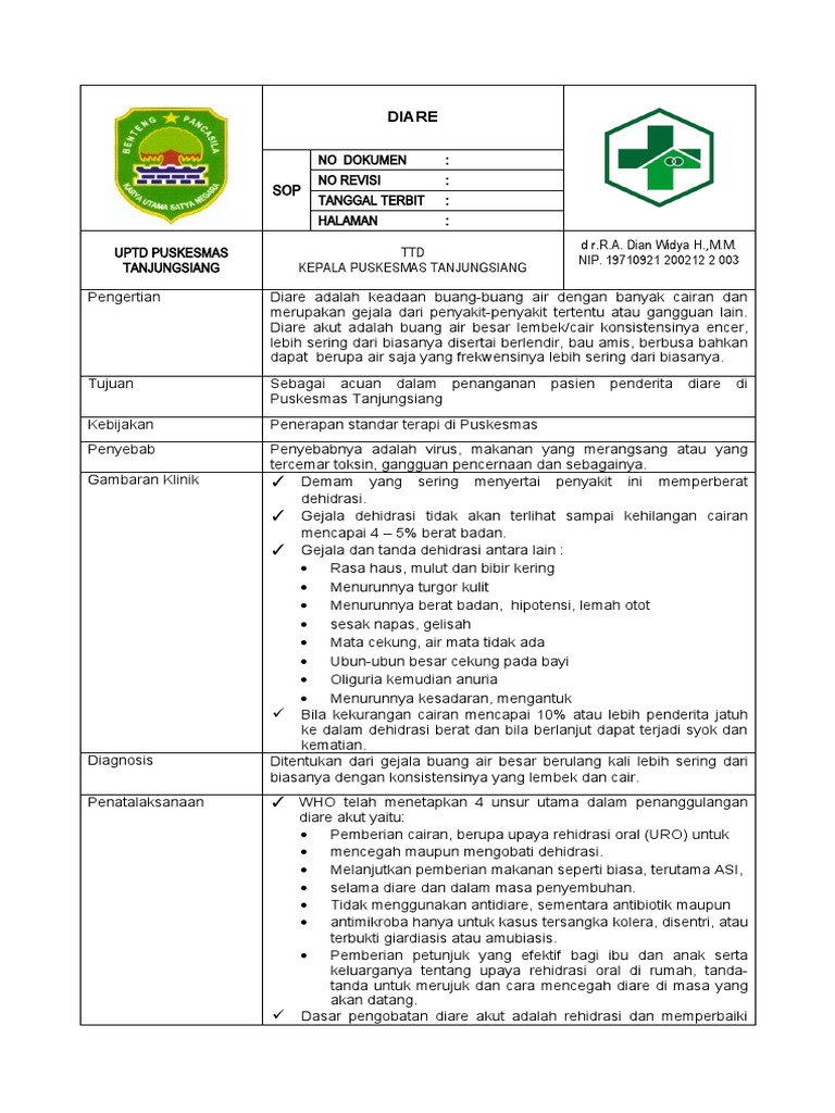 Sop Diare | PDF