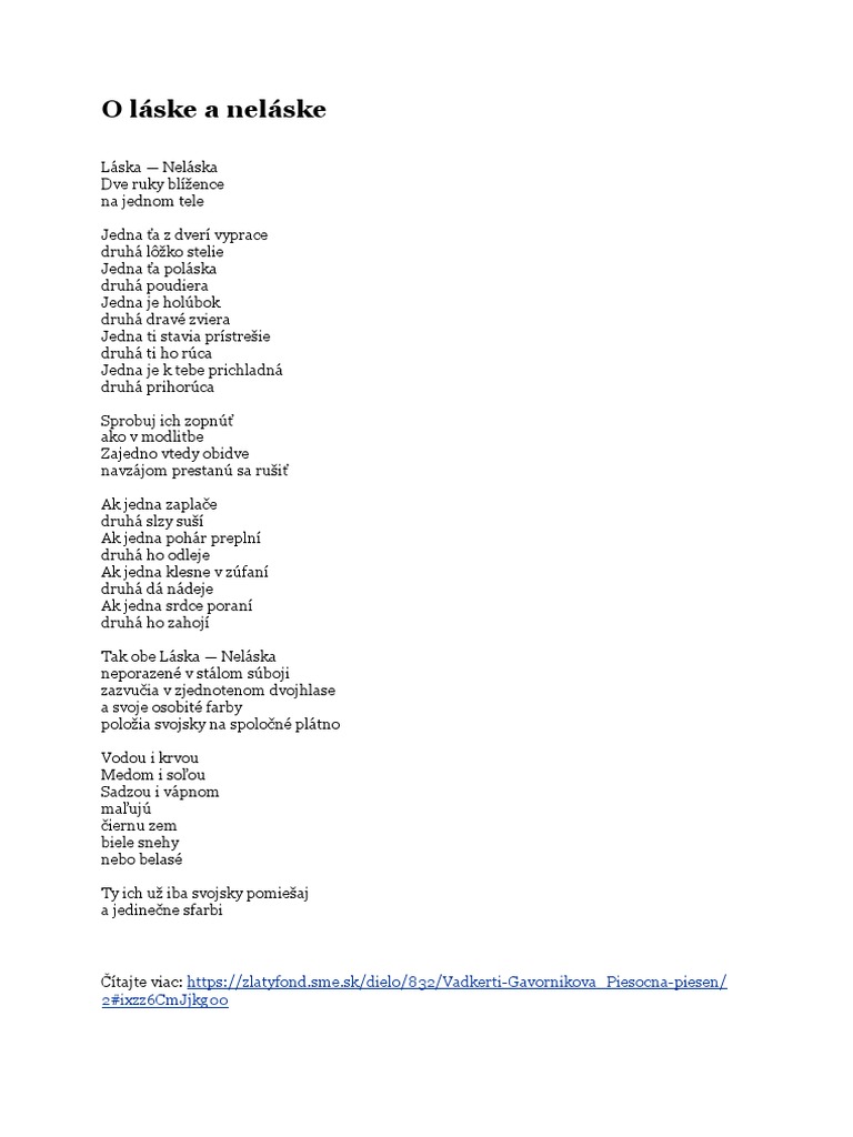 Hviezdoslavov Kubin Gavornikova o Laske Nelaske 8.9. Rocnik Poezia | PDF