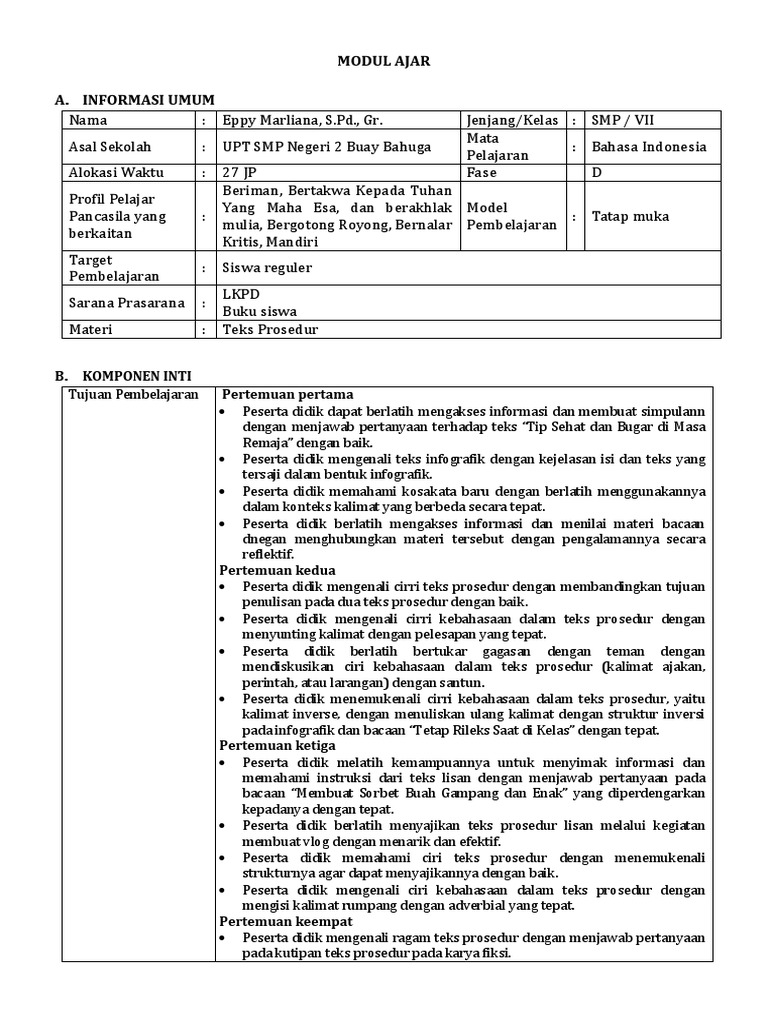 Modul Teks Prosedur | PDF