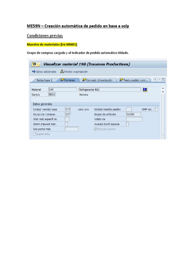 Crear Pedidos Automaticos Con Me59n Sap r3 | PDF