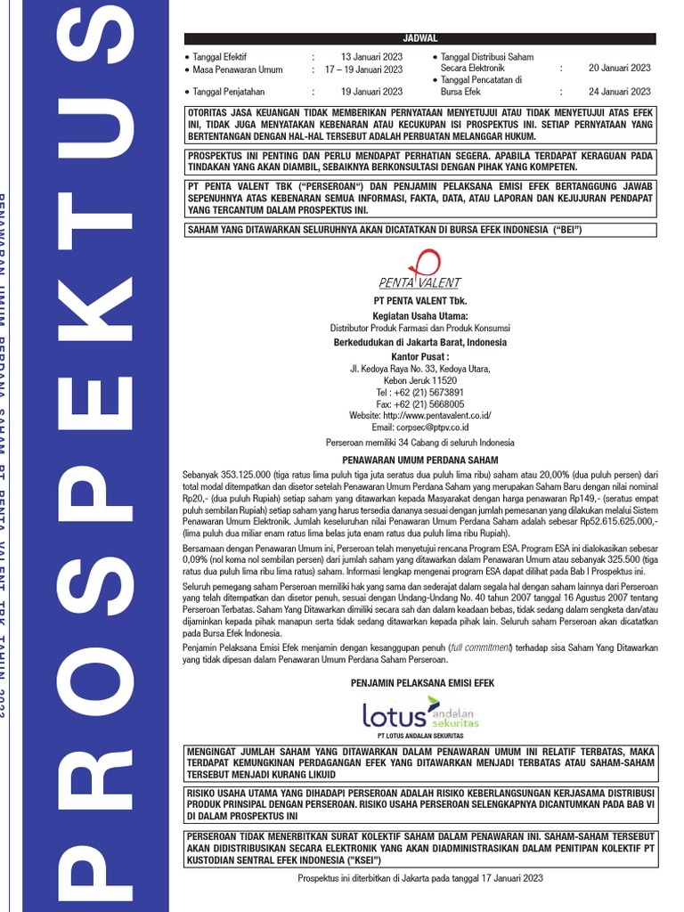 F - Prospektus Final - PT Penta Valent TBK | PDF