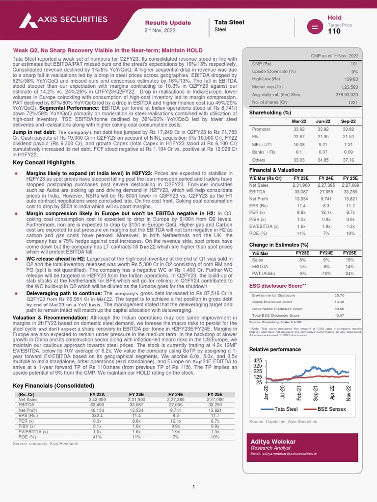 Tata Steel - Q2FY23 Result Update - 02112022 - 02-11-2022 - 12 | PDF ...