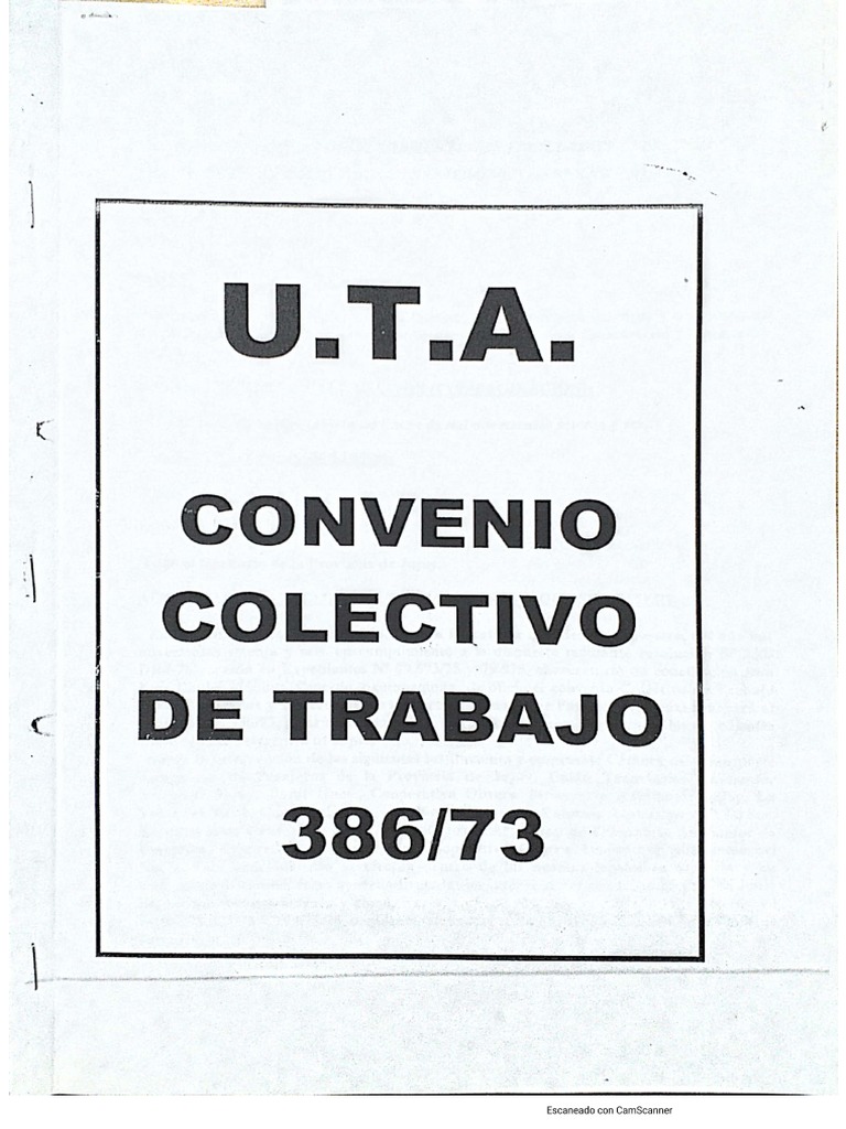 Convenio Colectivo de Trabajo 386-73 - Uta | PDF