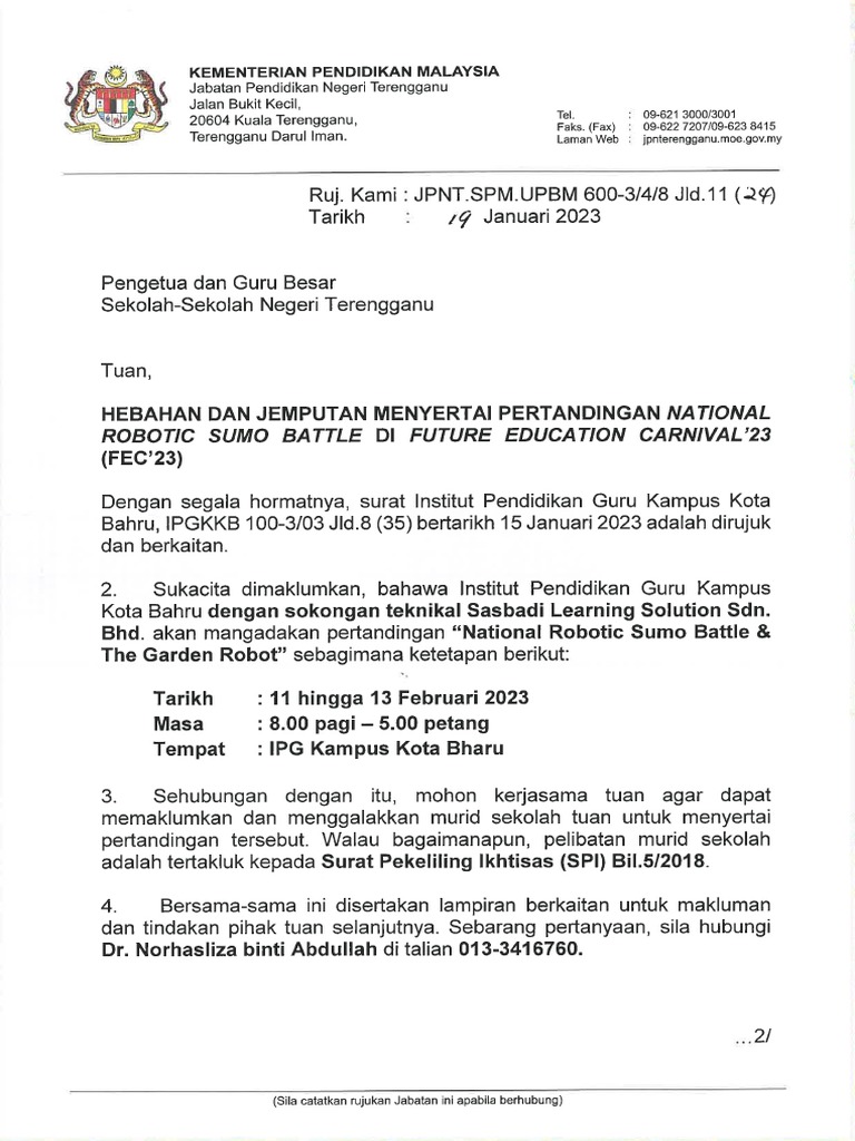 Hebahan Dan Jemputan Menyertai Pertandingan National Robotic Sumo Battle Di Future Education ...