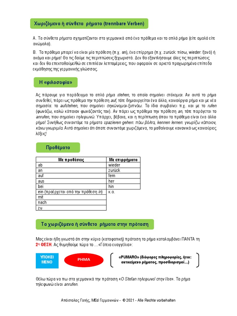 ΧΩΡΙΖΟΜΕΝΑ ΡΗΜΑΤΑ ΘΕΩΡΙΑ | PDF