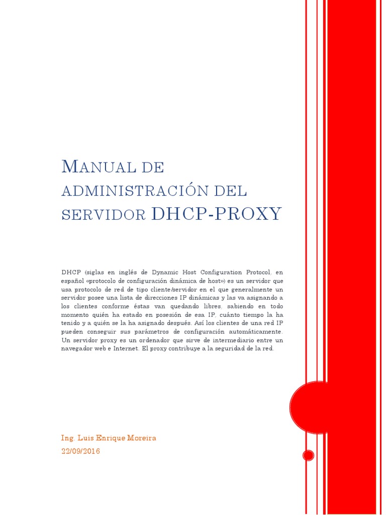 Manual de Administración Del Servidor DHCP-proxy | PDF | Dirección IP | Internet