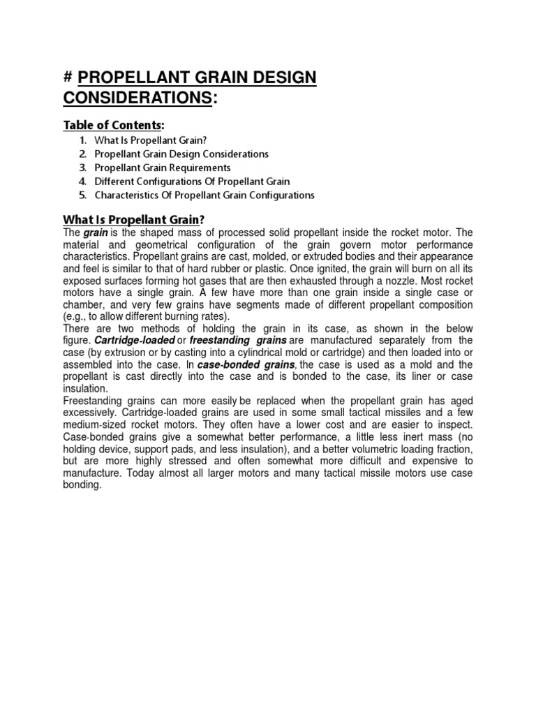 Propellant Grain Design Guide | PDF | Rocket | Rocket Engine