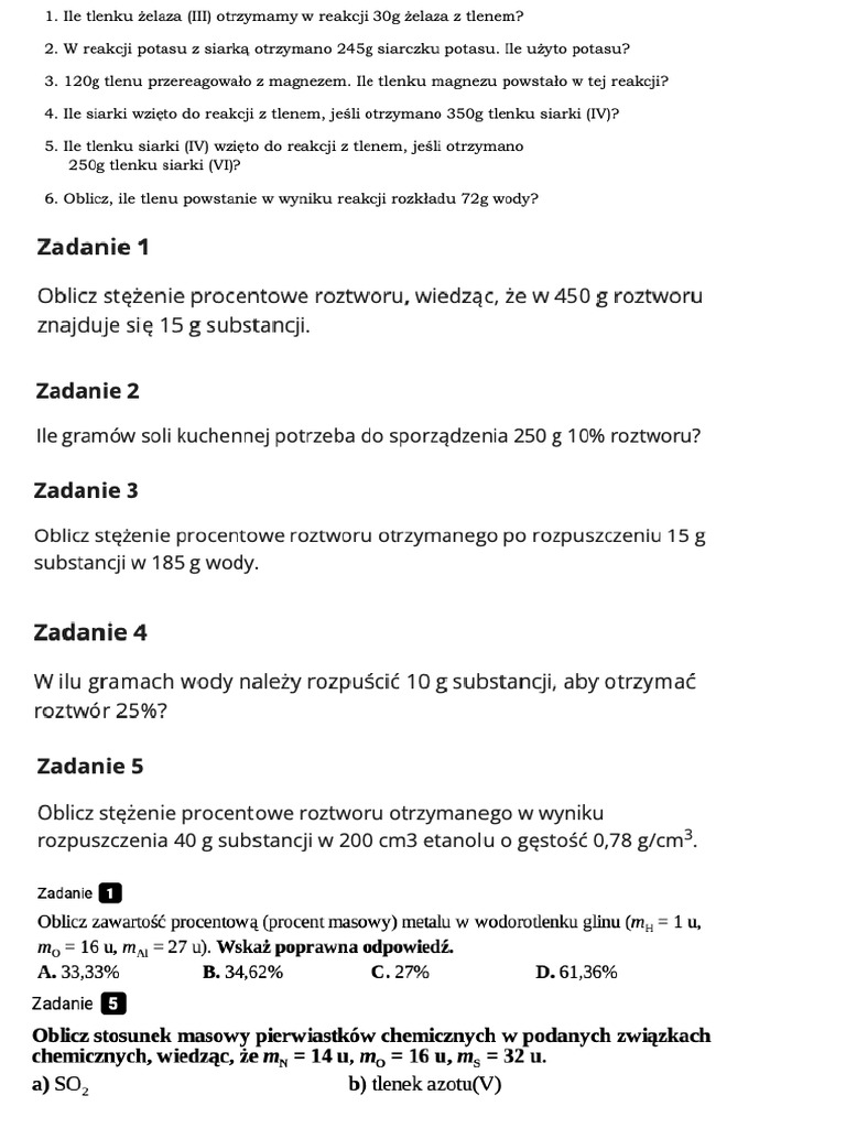 Zadania Obliczeniowe | PDF