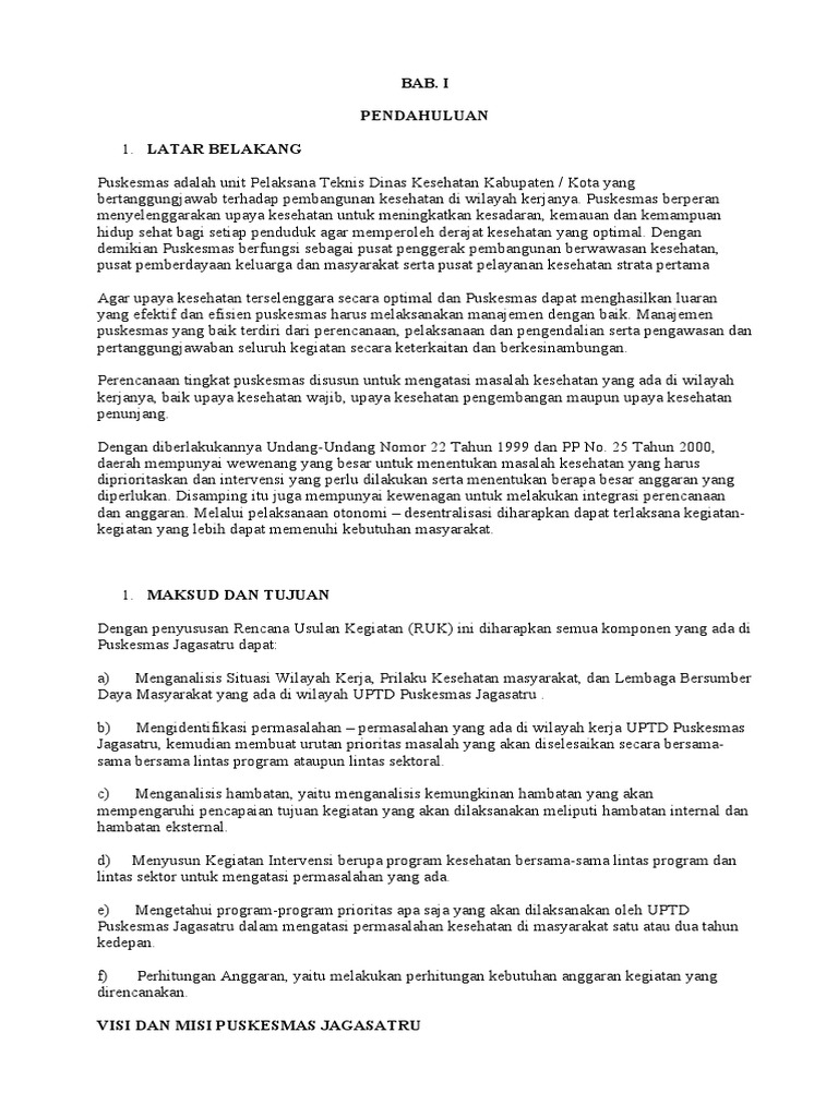 Ruk Puskesmas 1 | PDF