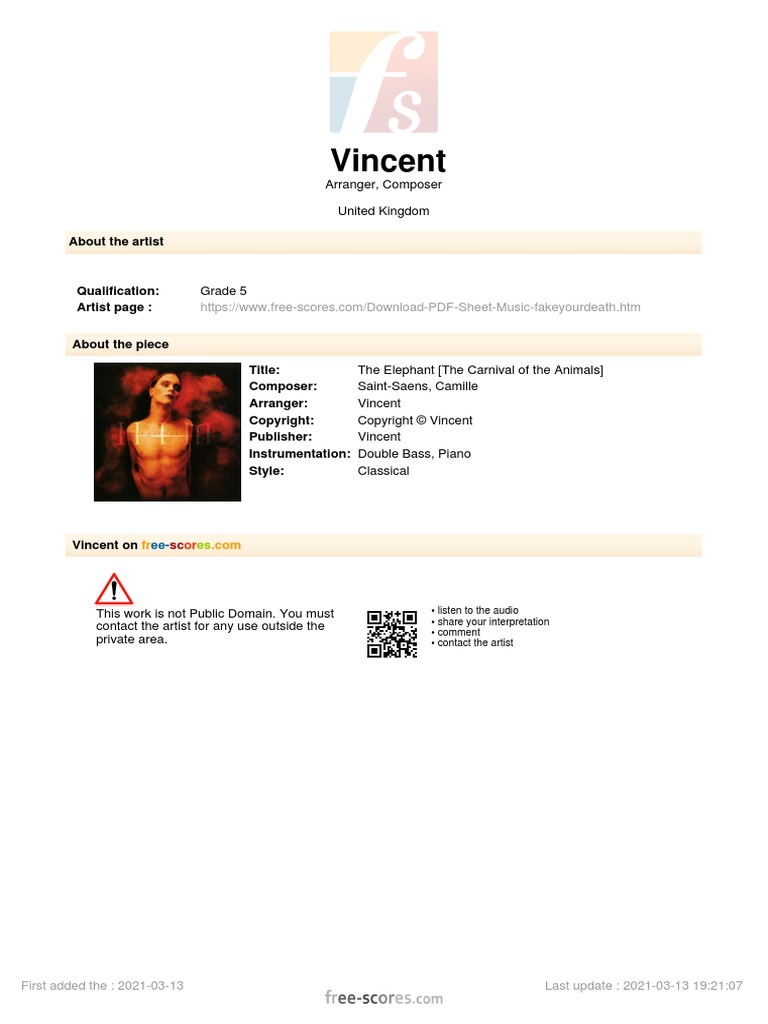 (Free Scores - Com) Saint Saens Camille The Elephant 171649 | PDF | The ...