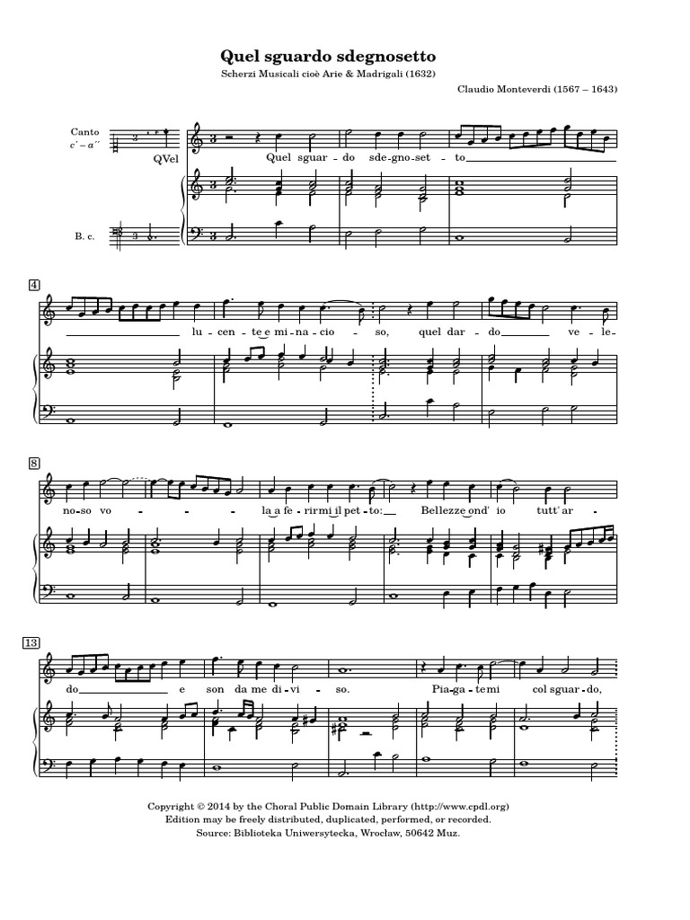 Quel Sguardo Monteverdi | PDF