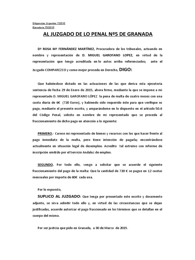 Fraccionamiento Pena de Multa Miguel | PDF