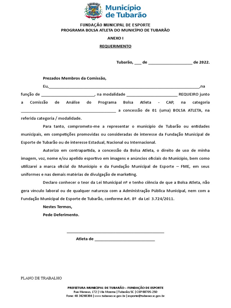 Documentos Bolsa - Atleta - 2022 | PDF