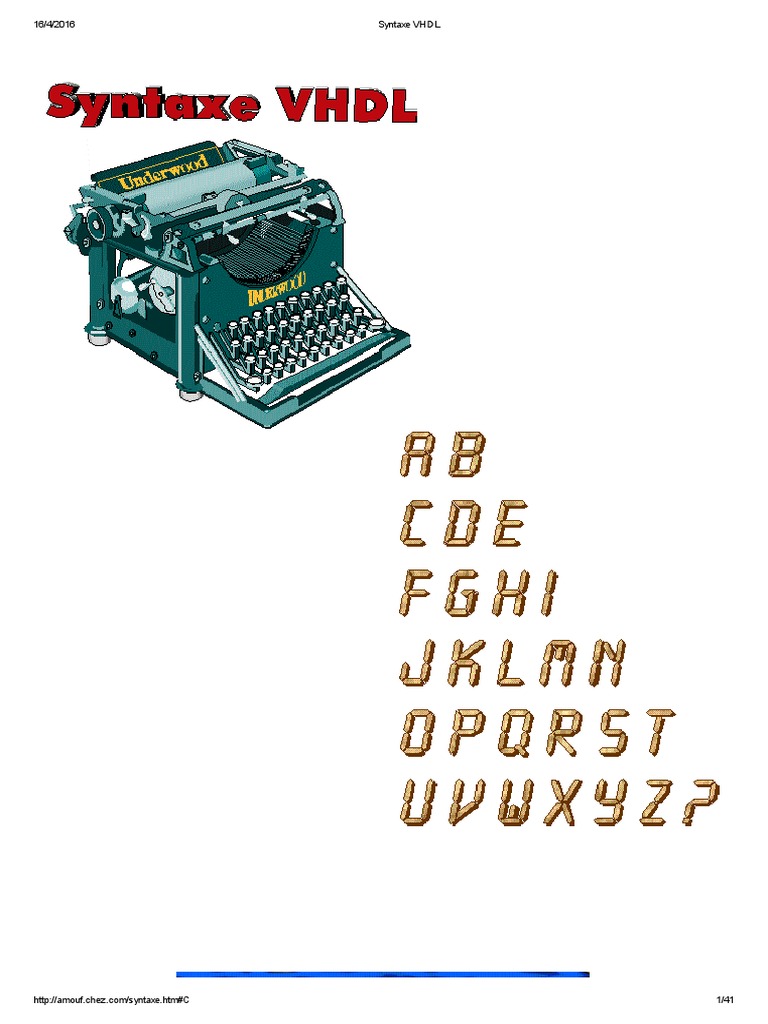 VHDL Syntaxe | PDF