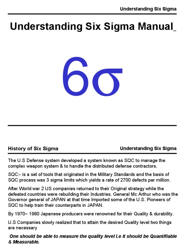 Understanding Six Sigma | PDF