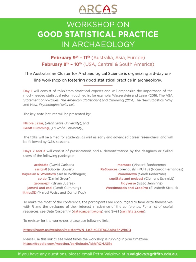 ARCAS Stats Workshop Flyer | PDF | Science | Statistics