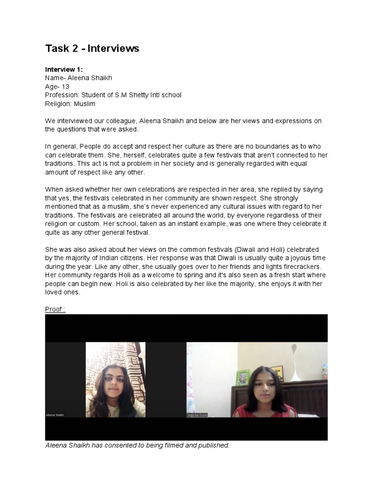 Task 2-Interviews 1 | PDF