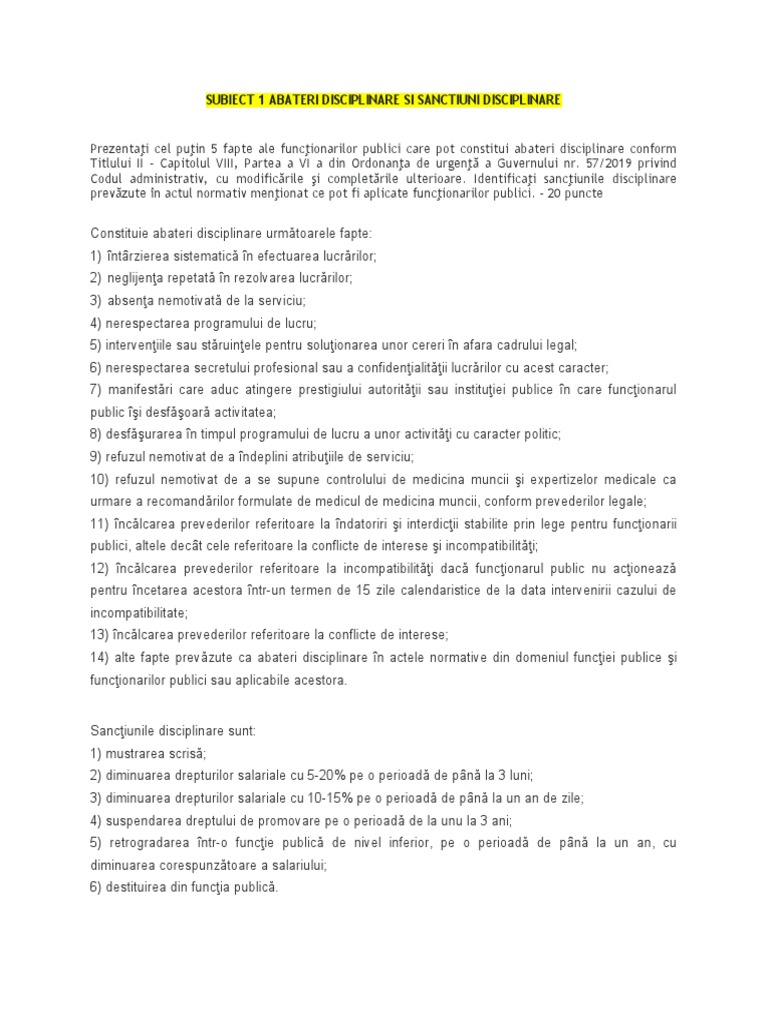 1.2 Codu administrativ-SUBIECTE | PDF