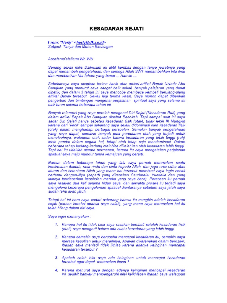 Deka - Kesadaran Sejati | PDF