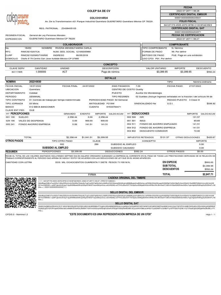 CFDI Recibo PDF | PDF