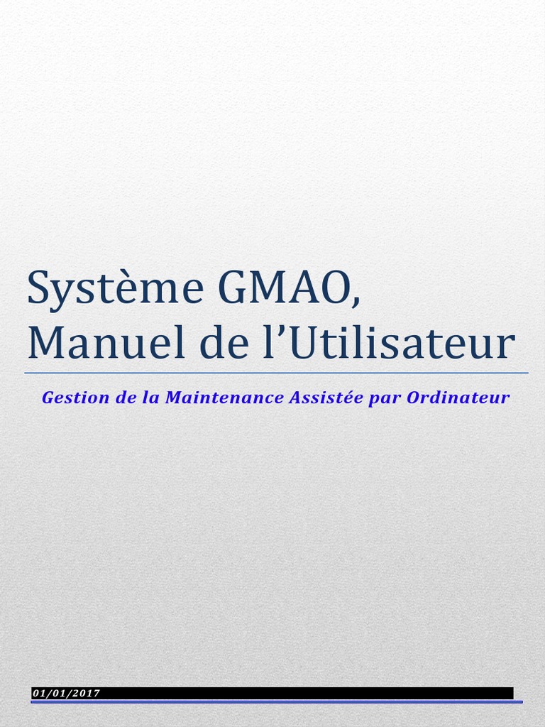 Manuel GMAO | PDF | Logiciel | Gestion informatique