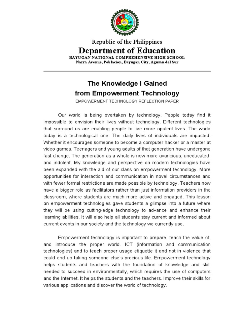 2 Emptech 12 Reaction Paper 1 | PDF | Information And Communications ...