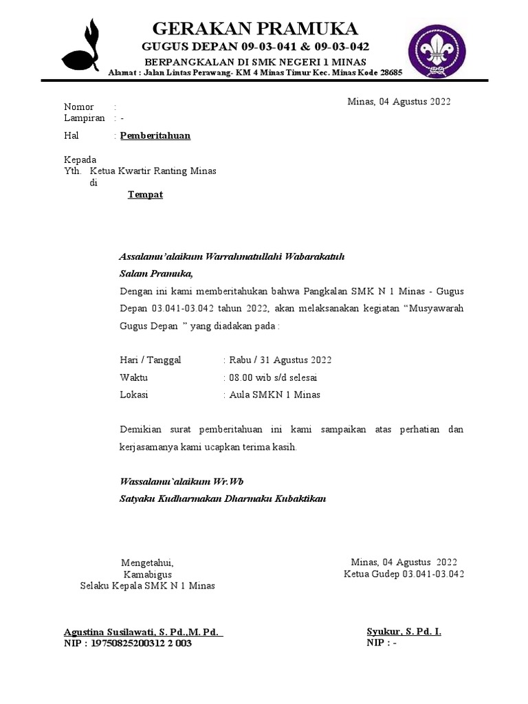 Surat Pemberitahuan Kwarran | PDF