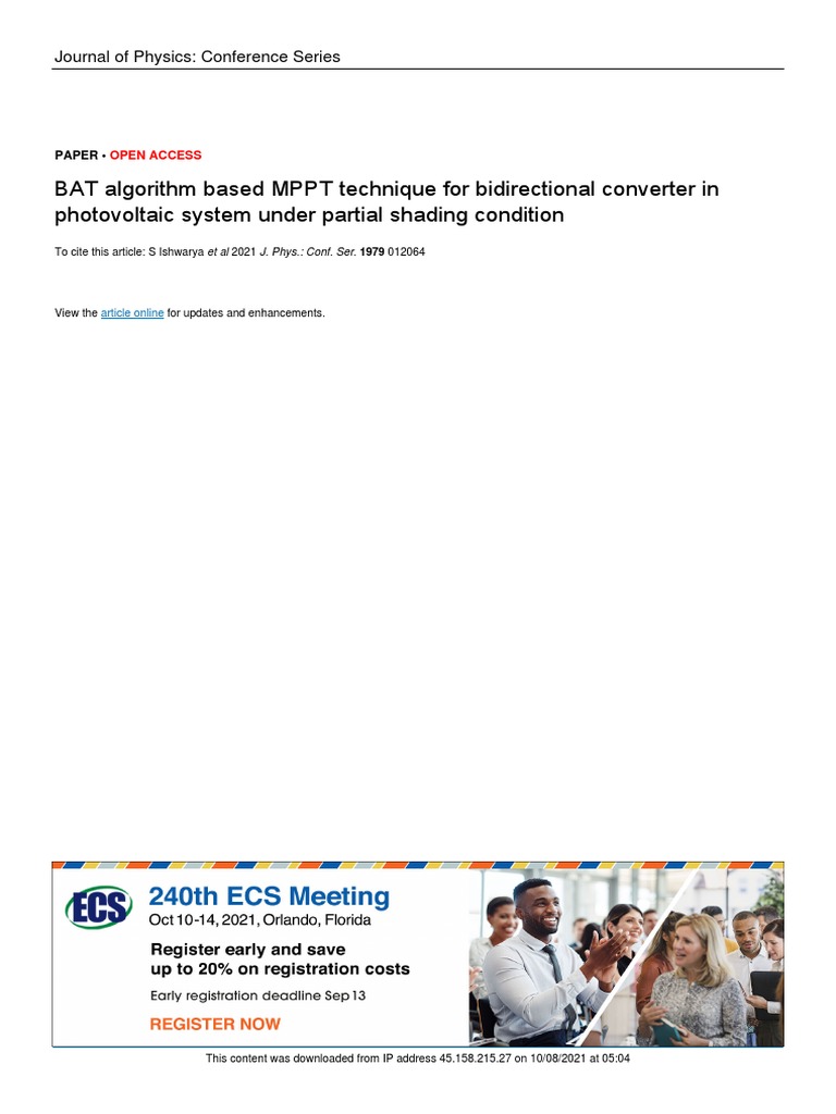 BAT 1 - Algorithm - Based - MPPT - Technique - For - Bidirection | PDF | Photovoltaics ...