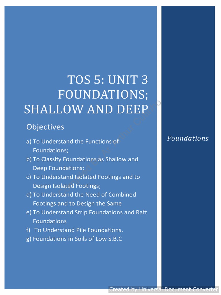 TOS 5 Unit 3 Foundations | PDF