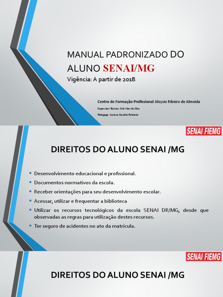 Manual Padronizado Do Aluno SENAI 2018 | PDF | Pedagogia