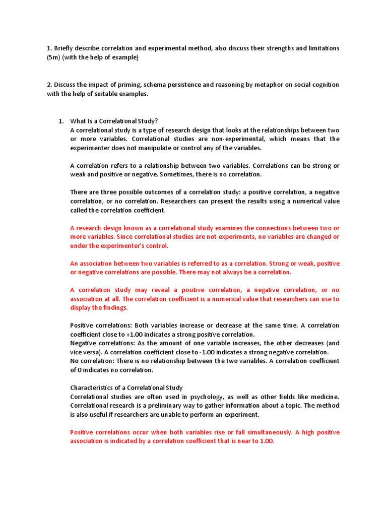 Assignment 1 | PDF | Experiment | Schema (Psychology)