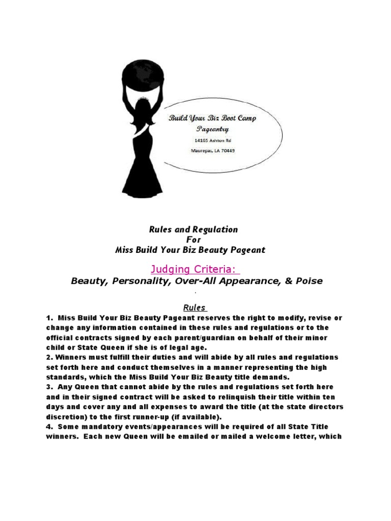 Byb Pageant Rules | Download Free PDF | Justice | Crime & Violence