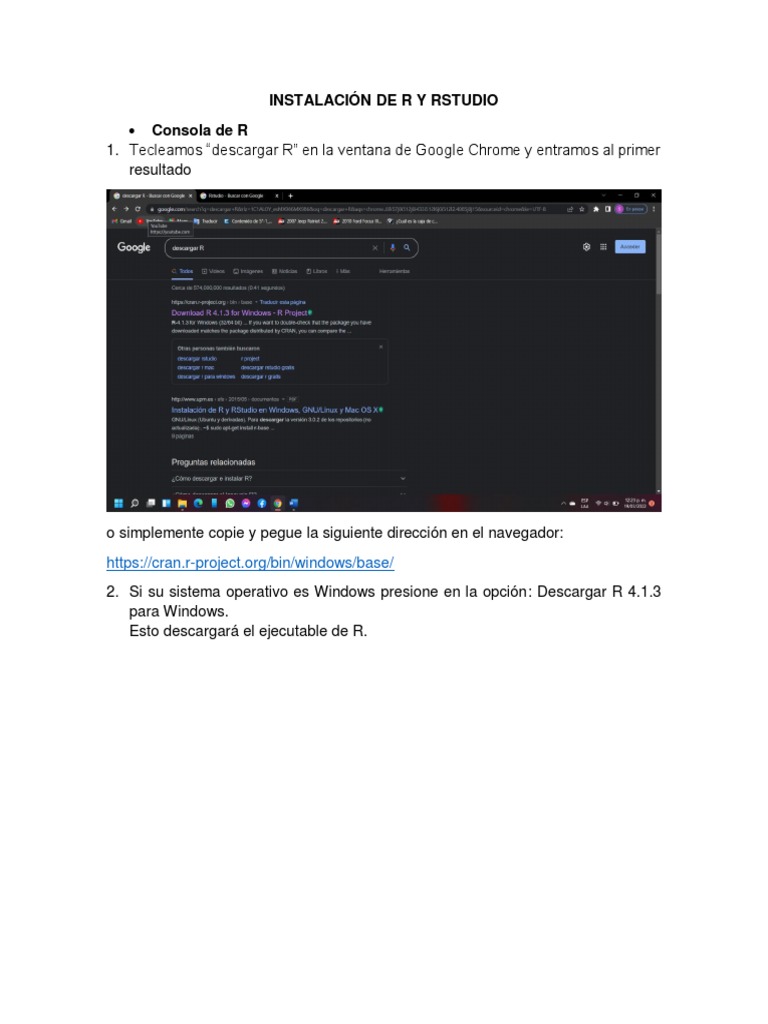 Instalación de R y Rstudio | PDF