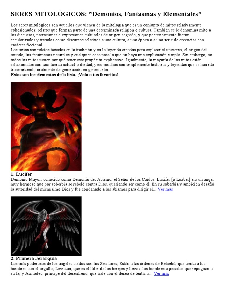 Seres Mitológicos | PDF | Demonios | Fantasmas
