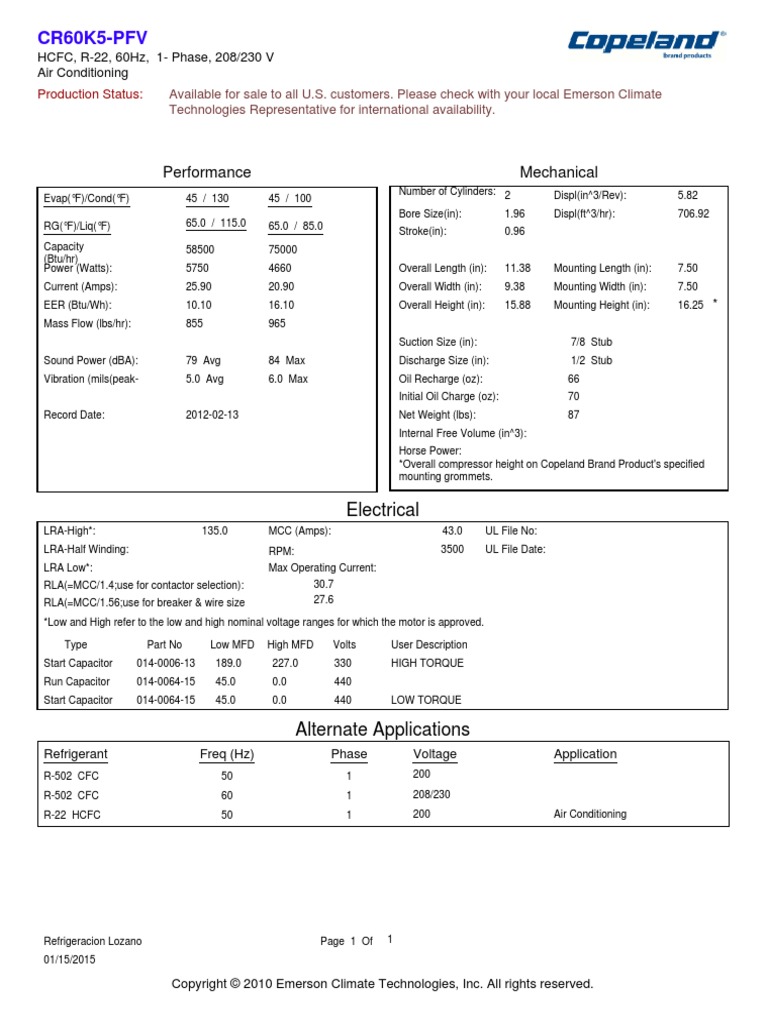 CR60K5-PFV: Mechanical Performance | PDF | Capacitor | Electrical ...