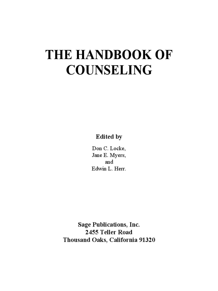 HANDBOOK of Counseling | PDF | School Counselor | Counseling Psychology
