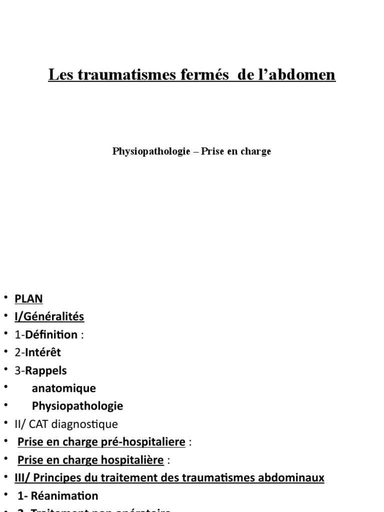 Les Contusions Abdominales | PDF | Saignement | Traumatisme crânien