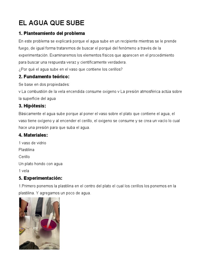 Reporte de Experimentos | PDF | Agua | Oxígeno
