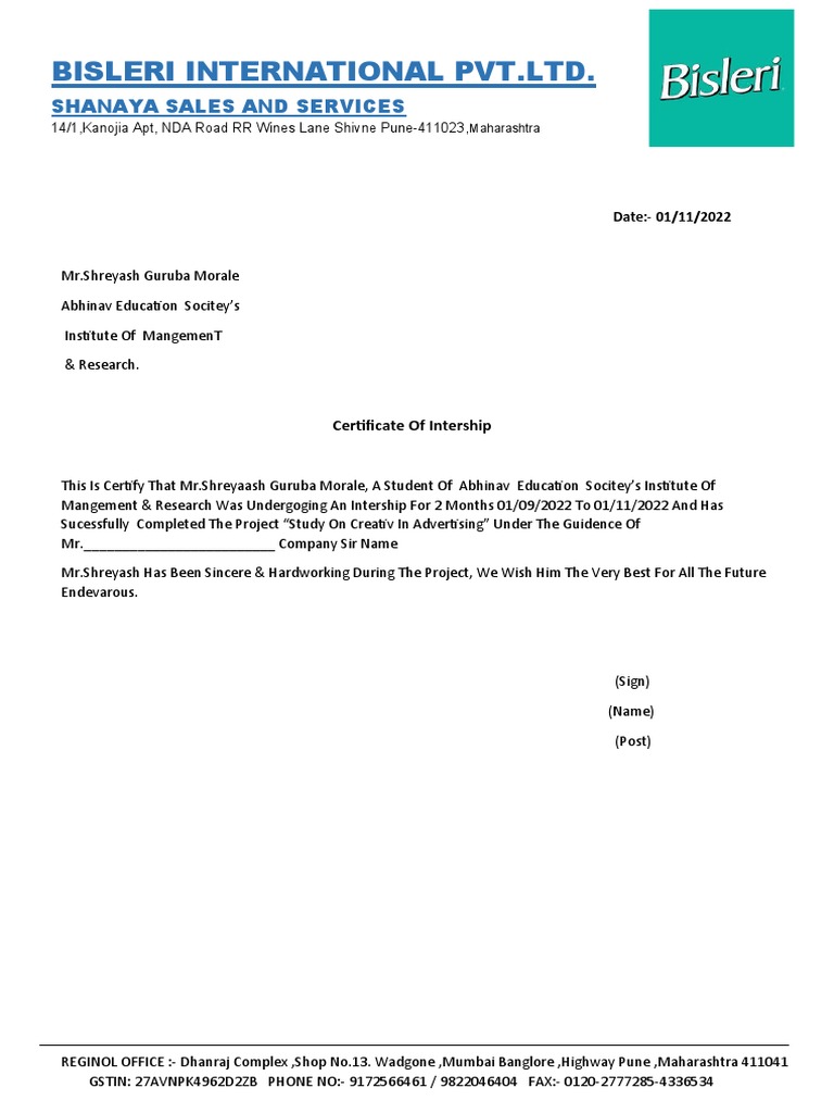 Bisleri International PVT | PDF