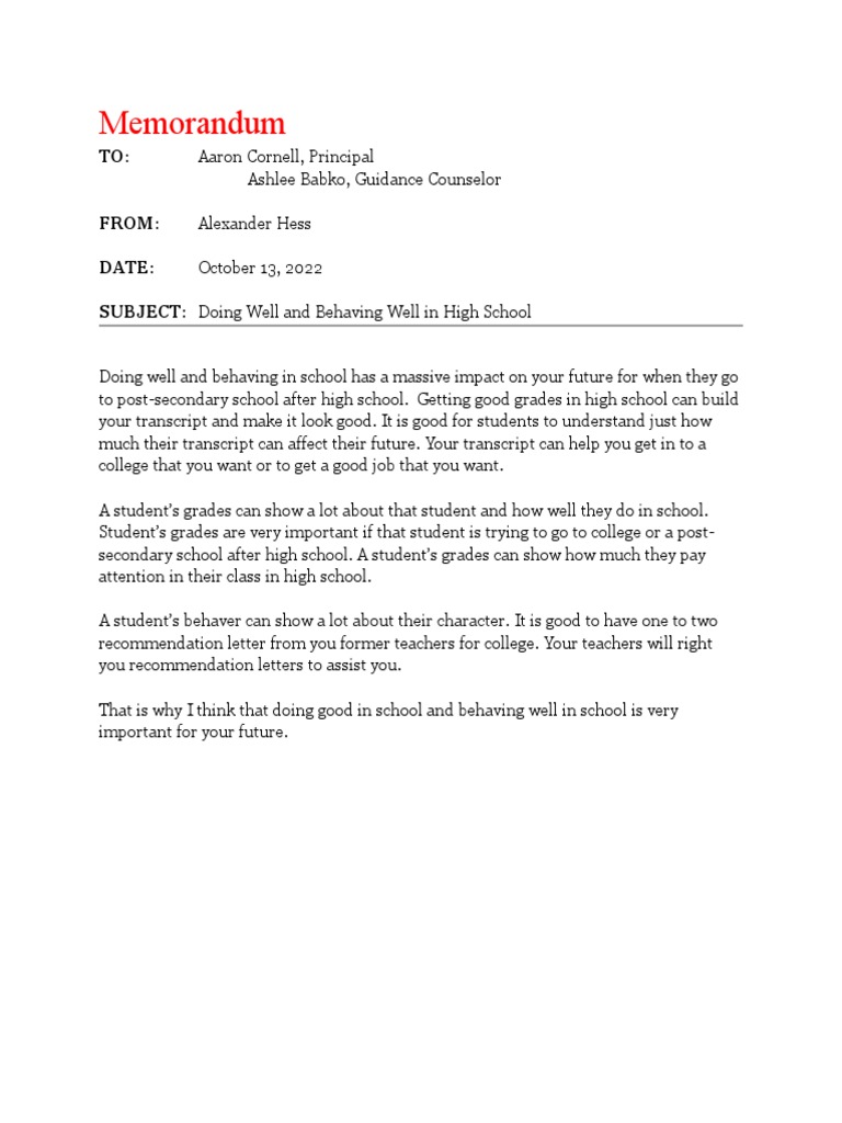Memo Letter Pdf
