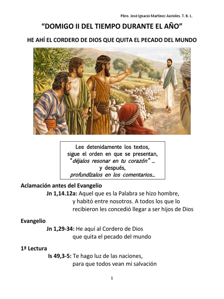 Domigo II Del Tiempo Durante El Año Ciclo A | PDF | Jesús | eucaristía