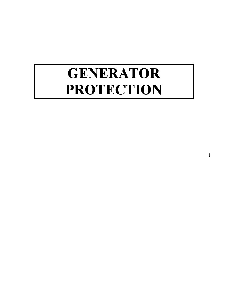 Gen Protection | PDF | Transformer | Relay